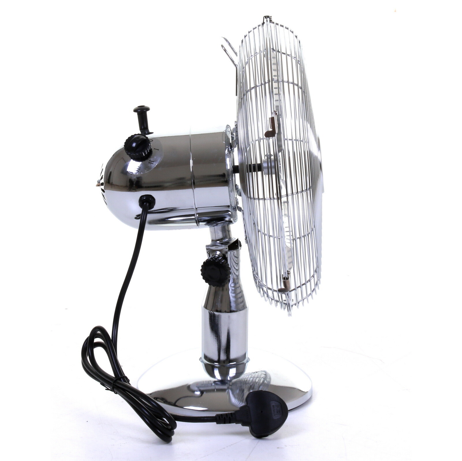 12" Chrome Desk Table Fan Freestanding Oscillating Home Office Cooling ...