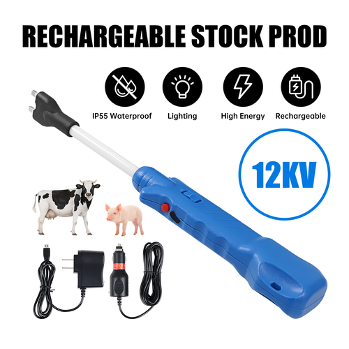 Cattle Prodder Stock Prod 12000V Rechargeable Electric Shock Livestock ...
