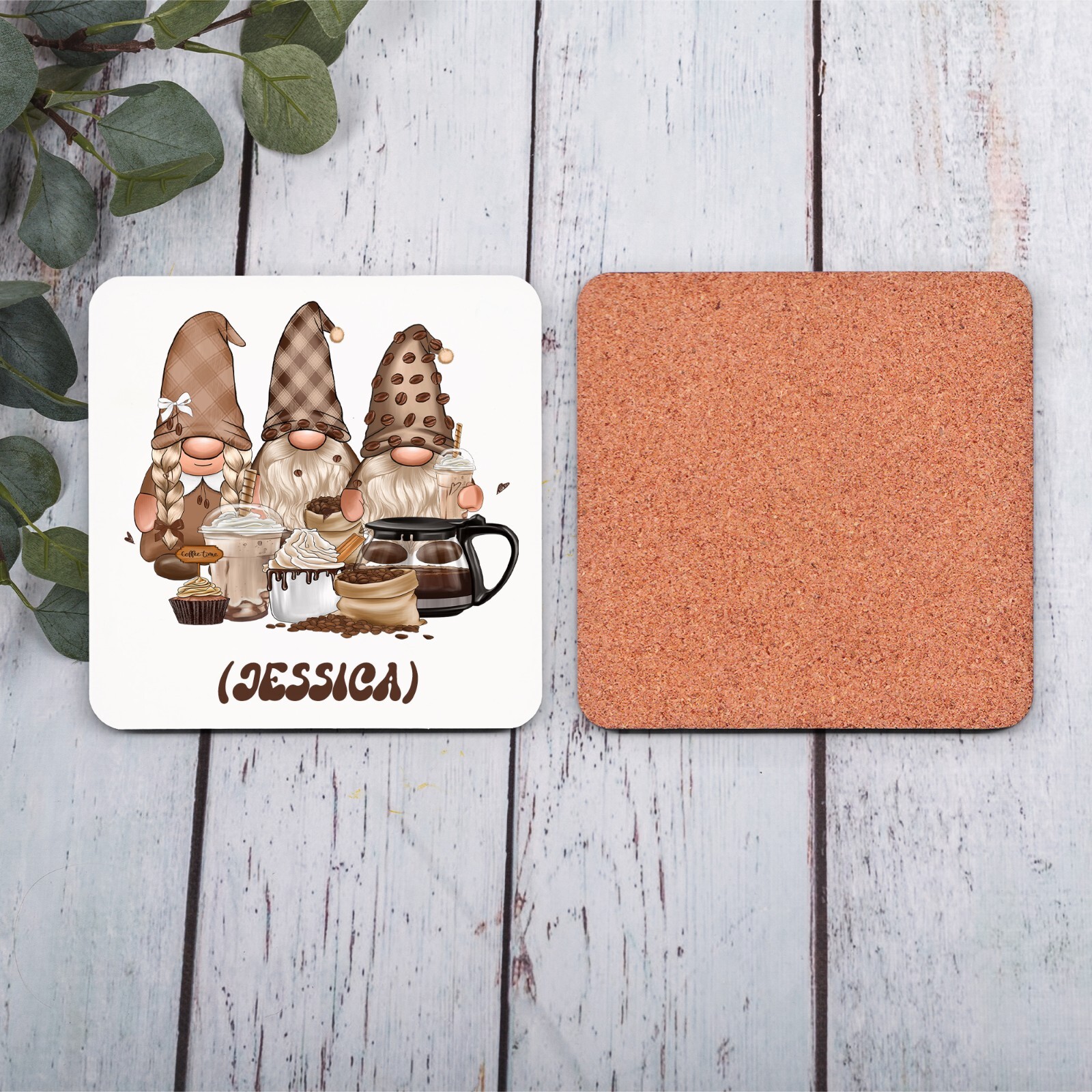 Coffee Gnome Gonk Personalised Gift Glass Cutting board Chopping Board ...