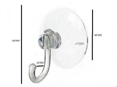 NEW 100 X Clear Suction Window Hooks - 45mm (1 3/4 inches) - Plastic ...