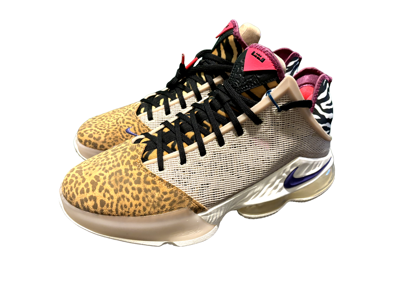 NIB Mens Lebron James XIX 19 Low Safari Animal Print Size 12 DM1058-200 ...