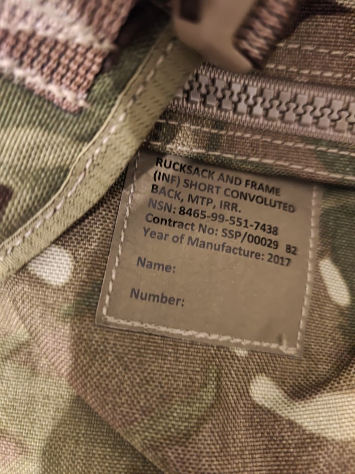 British Army Issue MTP Multicam Virtus 90L Bergan Rucksack Short ...