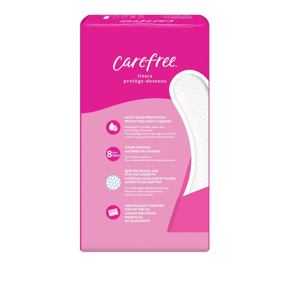 Carefree Panty Liners for Women Extra Long Wrapped Unscented 93ct ...