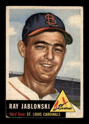 1953 Topps Baseball #189 Ray Jablonski RC CREASED St. Louis Cardinals ...