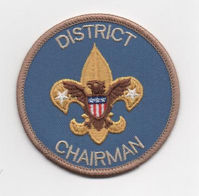 District Chairman Position Patch (1973-2009), Blue Bkgd, Clear Plastic ...