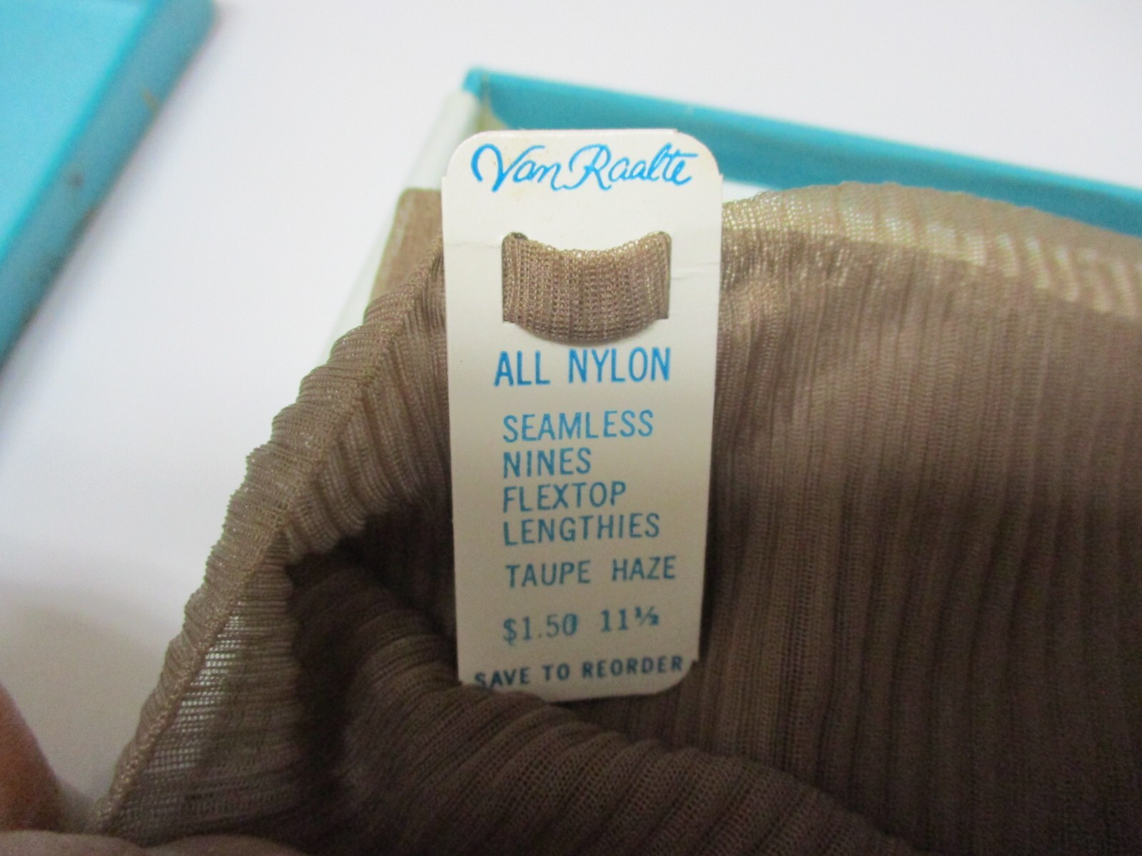 1 PR VINTAGE VAN RAALTE RHT FLAT KNIT SHEER NYLON STOCKINGS 11 1/2 LONG ...