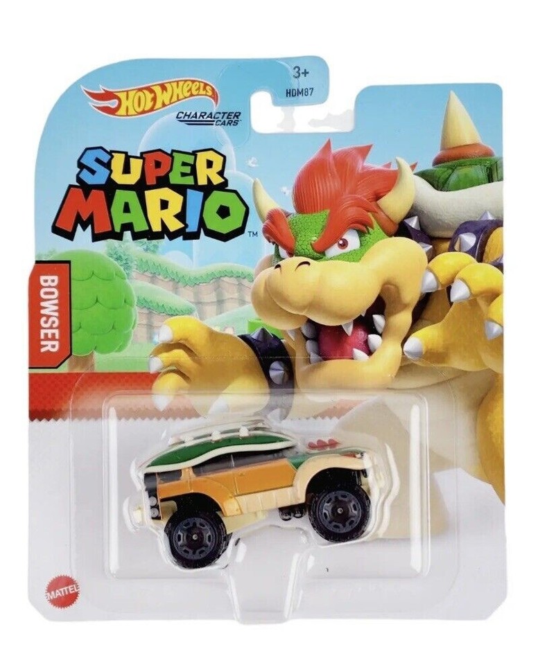 Hot Wheels Super Mario Bowser Character Car 1:64 Scale Mattel Diecast ...