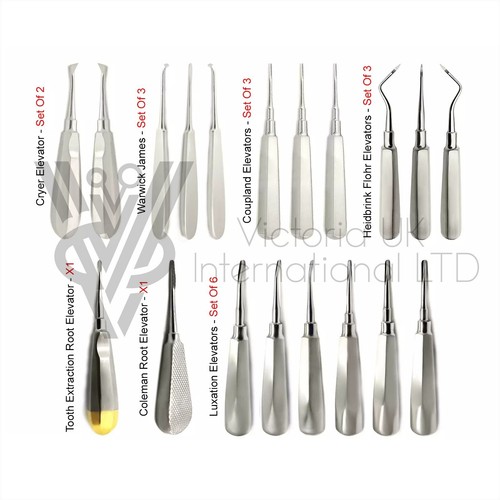 Set of 19 Dental Luxation Elevators Tooth Root Extraction Oral Surgery Tools CE | eBay