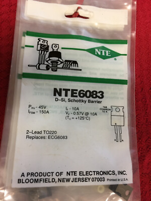 NTE6083 DIODE SCHOTTKY 45V 10A TO220-2 | eBay
