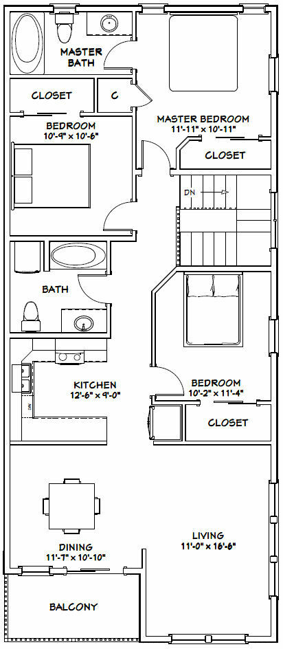 60x50 Apartment with 2-Car 2-RV Garage - PDF FloorPlan - 1,703 sqft ...
