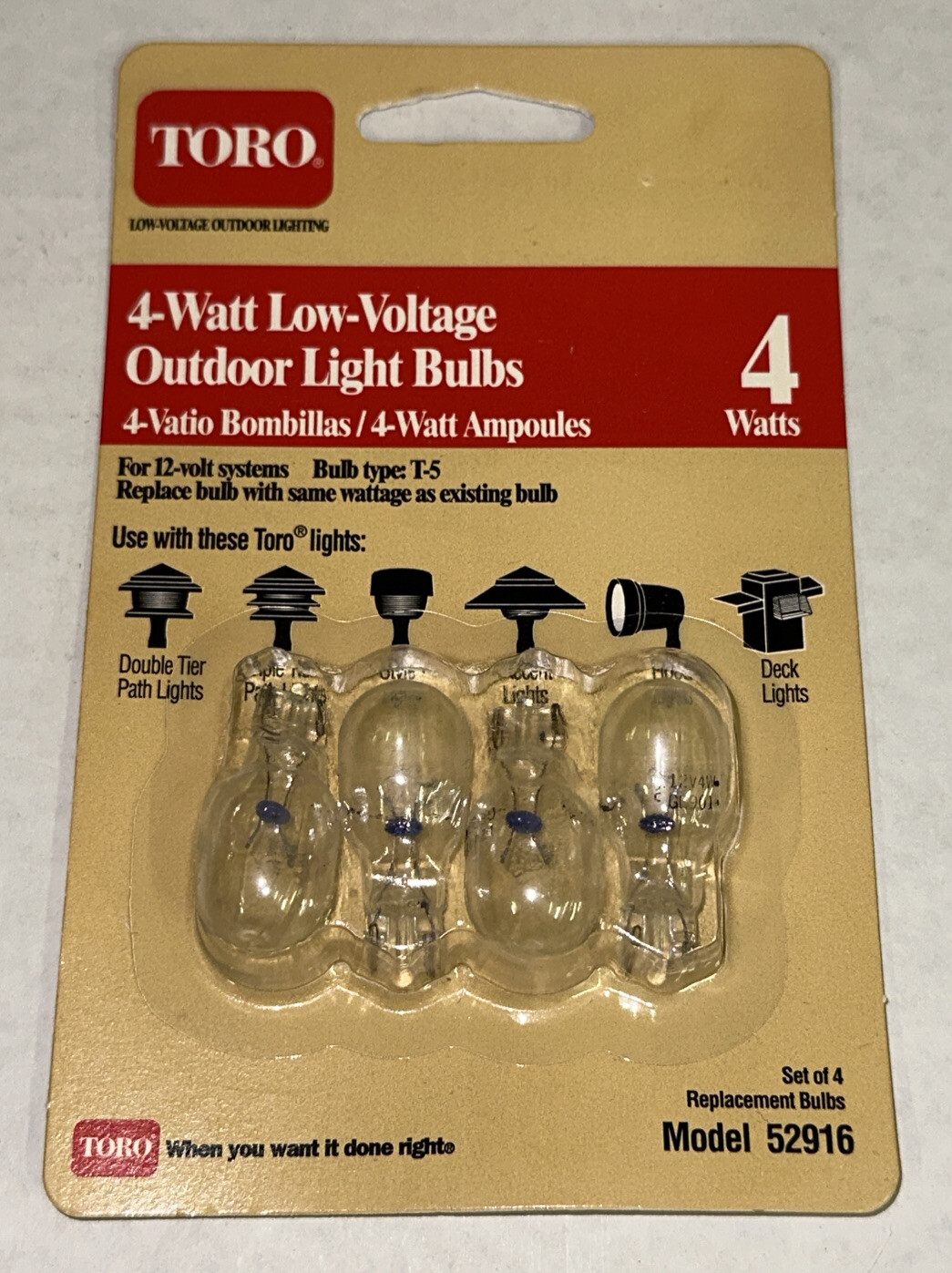 Toro 4 Watt Amber Low Voltage Outdoor Light Bulbs #52149 for sale ...
