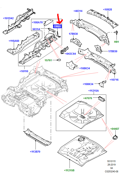 Genuine Land Rover Discovery Sport 2015+ RH Floor Pan Gusset - LR066487 ...