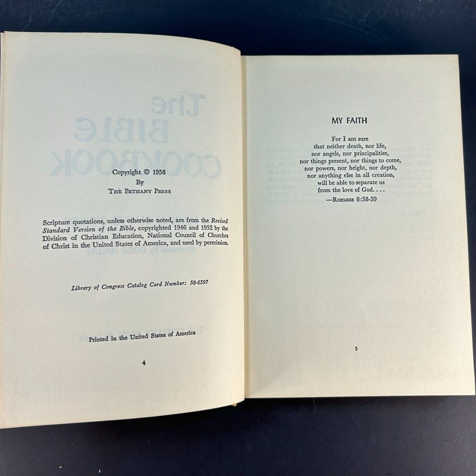 The Bible Cookbook by Marian Maeve O'Brien Bethany Press 1958 | eBay