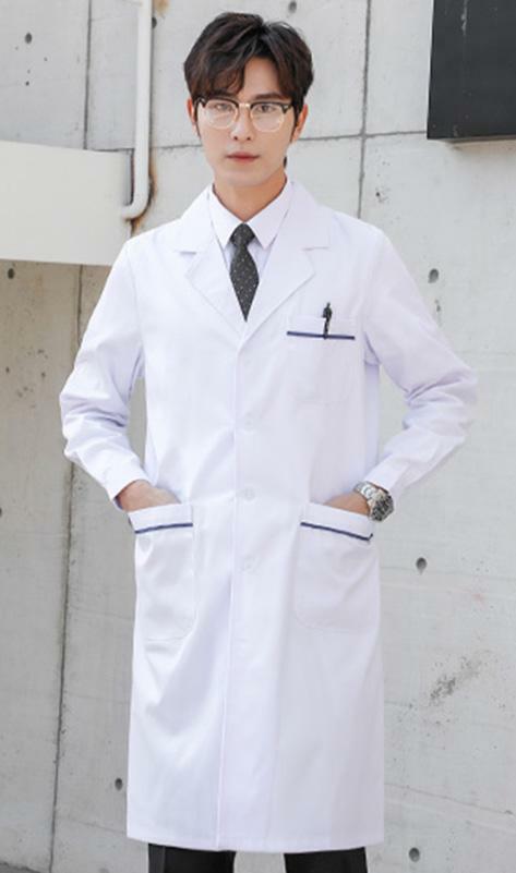 Men Doctor Nurse Jacket Medical Lab Coat Uniform Long Sleeve Work ...