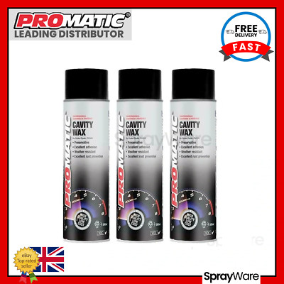 Promatic Cavity Wax Clear Spray Aerosol 400ml Rust Prevention Multi ...