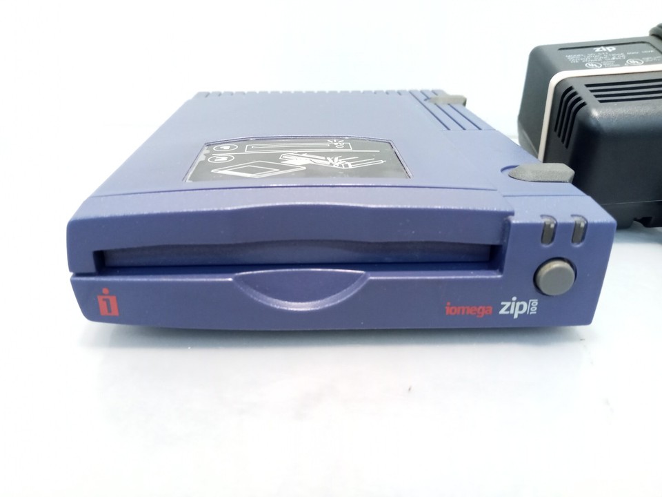 Vintage 1999 Iomega Zip 100 External 100MB PC Parallel Port Drive ...
