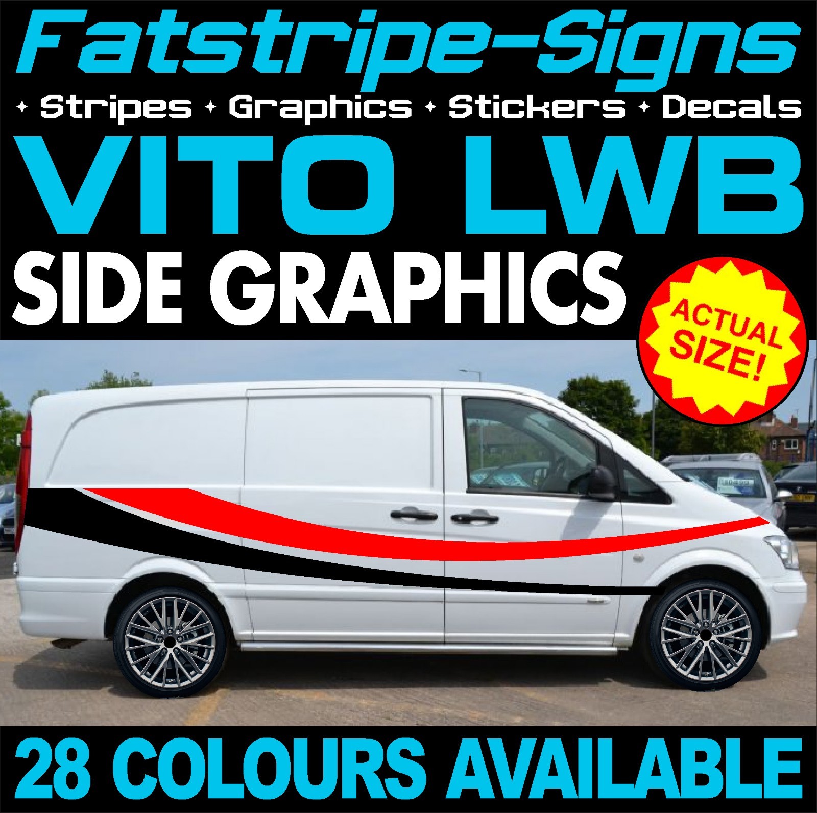 to fit MERCEDES VITO LWB GRAPHICS STICKERS STRIPES DECALS CAMPER DAY ...