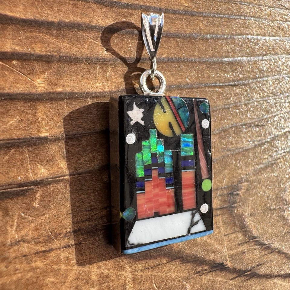 Sterling Silver Galaxy Micro Inlay Handmade Pendant Stamped 925 ...