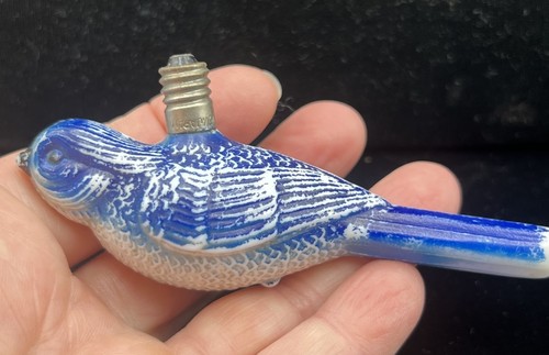 Vintage Blue Glass Bird Figural Christmas Light Bulb Japan | eBay
