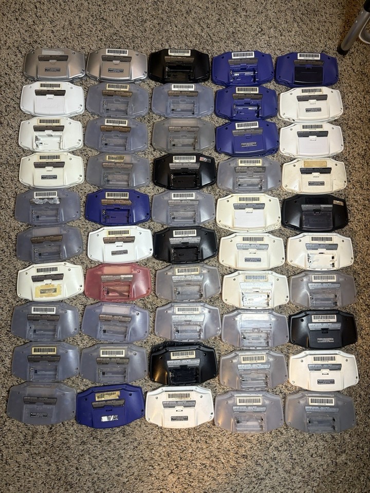 OEM Nintendo Gameboy Advance Shell Lot 50 For Parts GBA Buttons Glacier ...