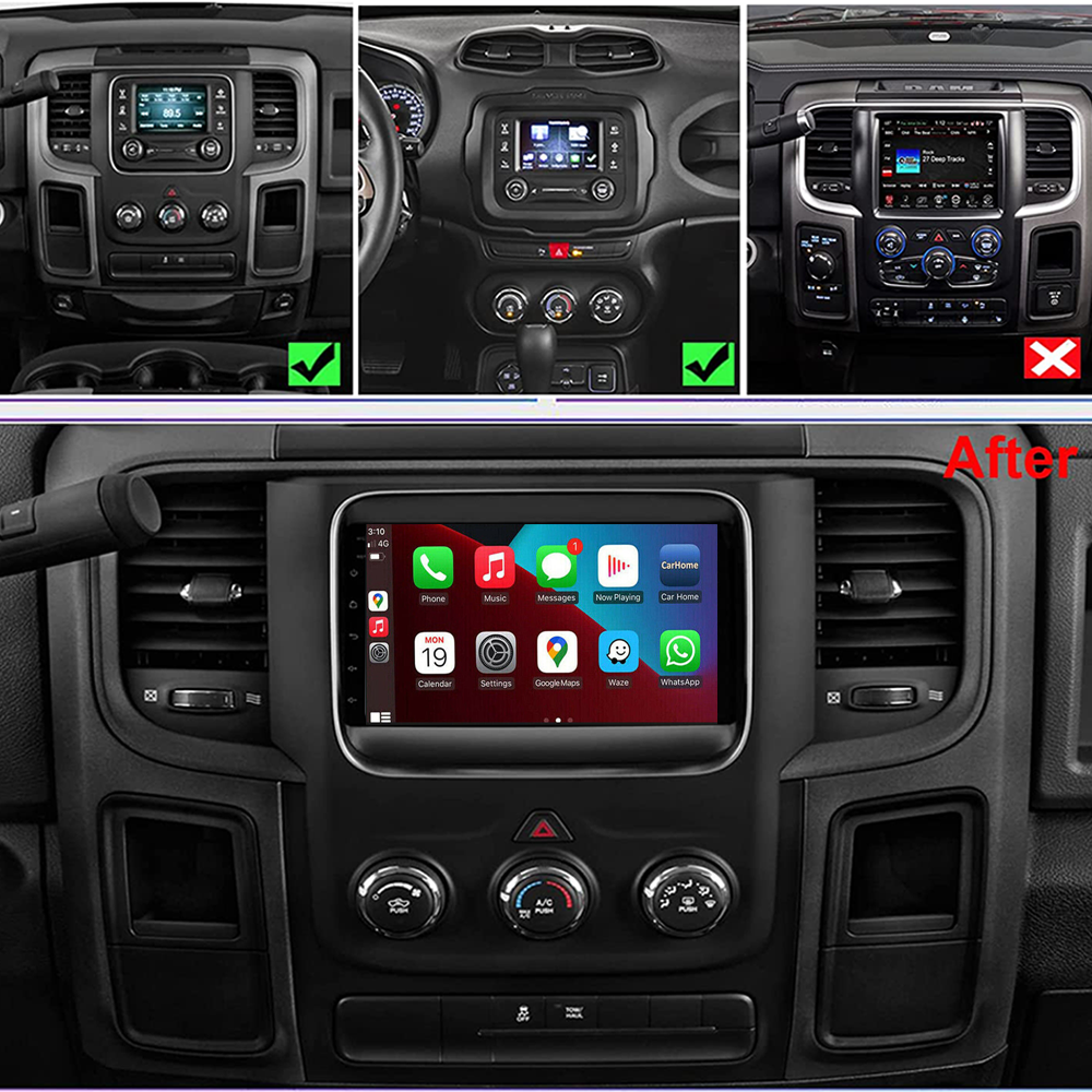 Android 13 WIFI Apple Carplay For 2013-2019 Dodge RAM 1500 Truck Radio ...