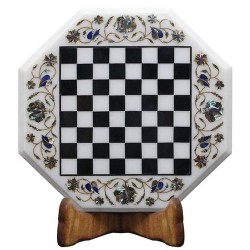 15" Marble Chess Table Top Semi Precious stone Handmade Home decor | eBay