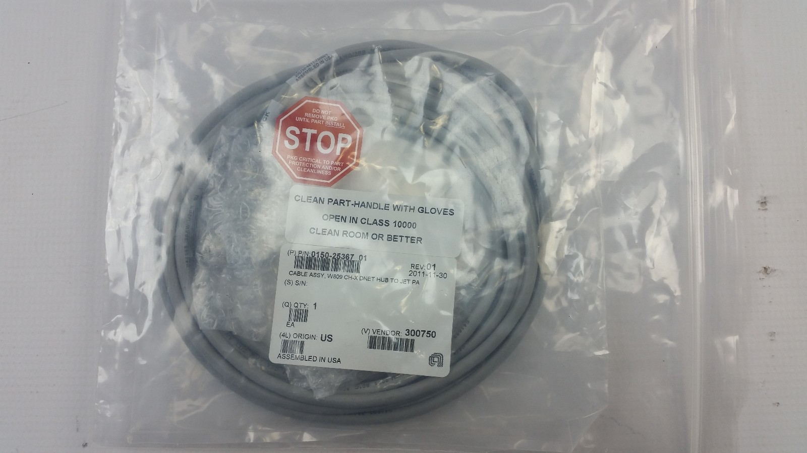 AMAT APPLIED MATERIALS 0150-25367 CABBLE ASSY W809 CH-X DNET HUB TO JET ...