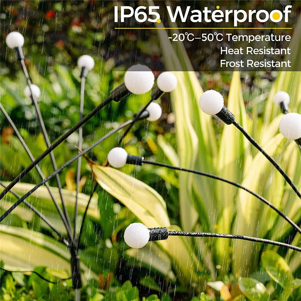 1-4× Solar Garden Lights Firefly Swaying Lamp Outdoor Waterproof ...