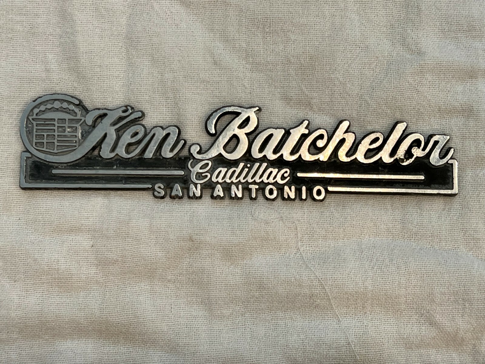 Ken Batchelor Cadillac Metal Dealer Tag San Antonio, Texas Trunk ...