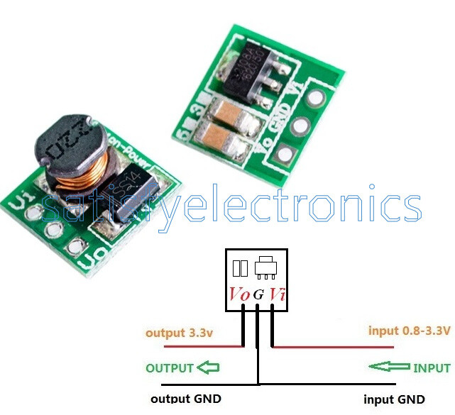 DC-DC 1V 1.2V 1.5V 1.8V 2.5V 3V to DC 3.3V Step-UP Boost Power Supply ...