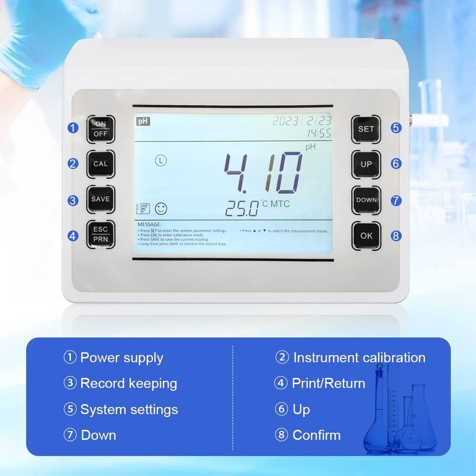 LED Multiparameter Ph Meter Automatic Calibration Acidity Meter Monitor ...