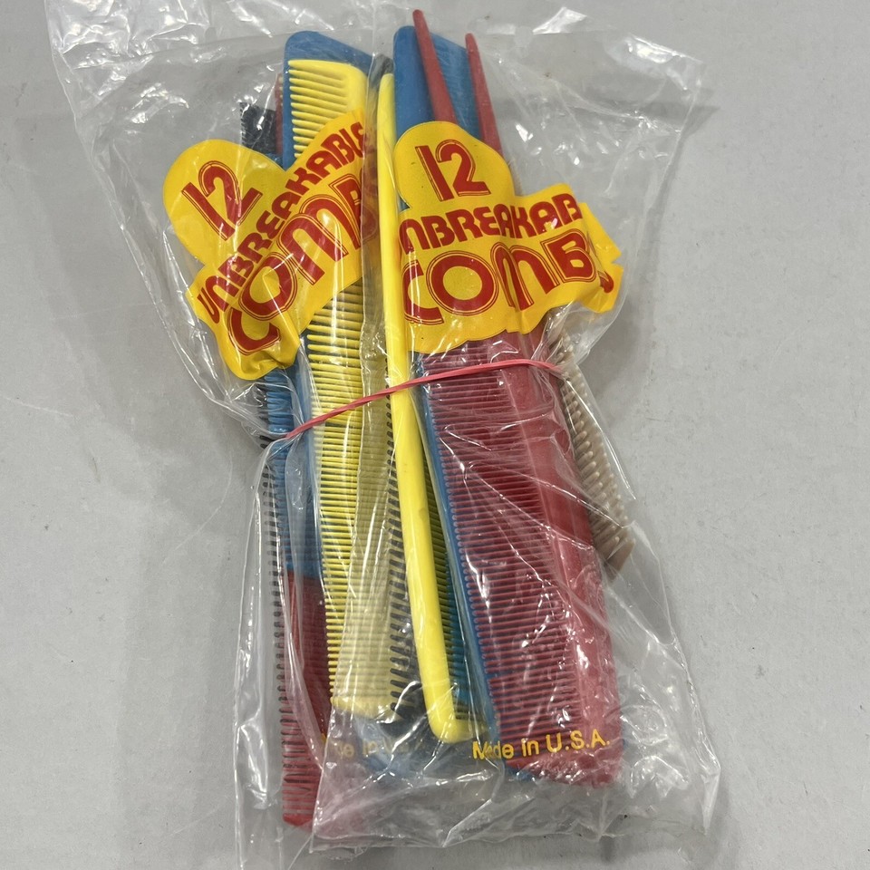 Unbreakable Combs 24pc Flexible Colorful Variety Pack Made in USA New ...