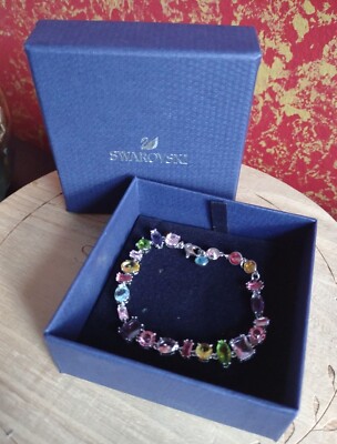 Swarovski Gema Bracelet, Mixed Cuts, Multicolored, Rhodium Plated ...