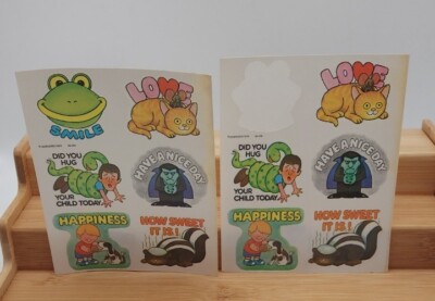 Vintage 1979 DENNISON Sticker Sheet Frog Skunk Dracula Cat Mouse Dog | eBay