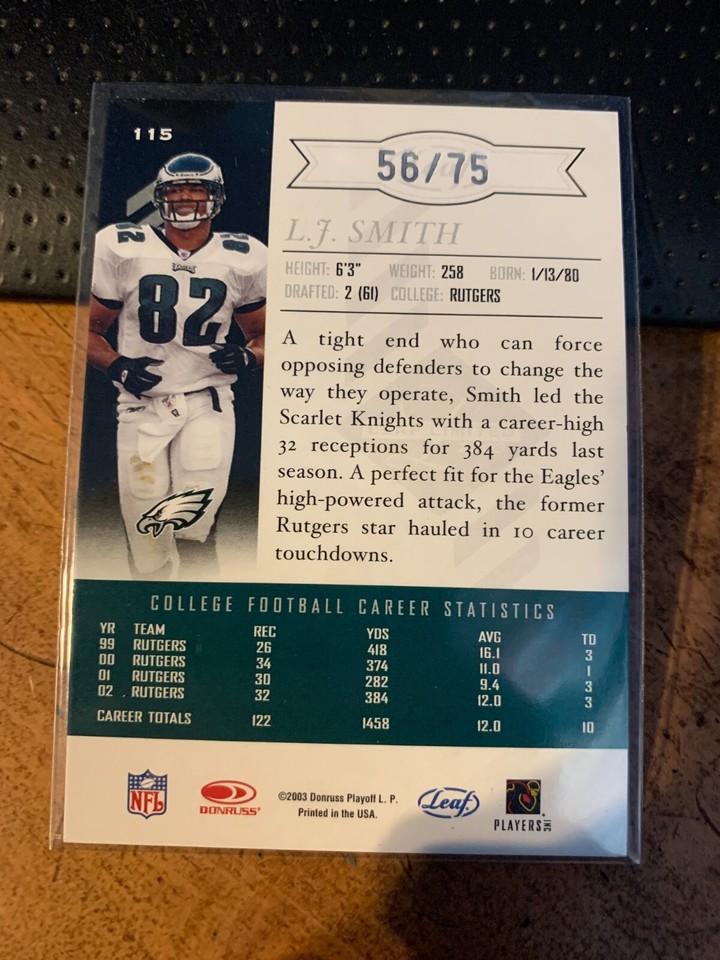 2003 Leaf Limited Silver Spotlight #115 L.J. Smith - #'d 56/75 | eBay