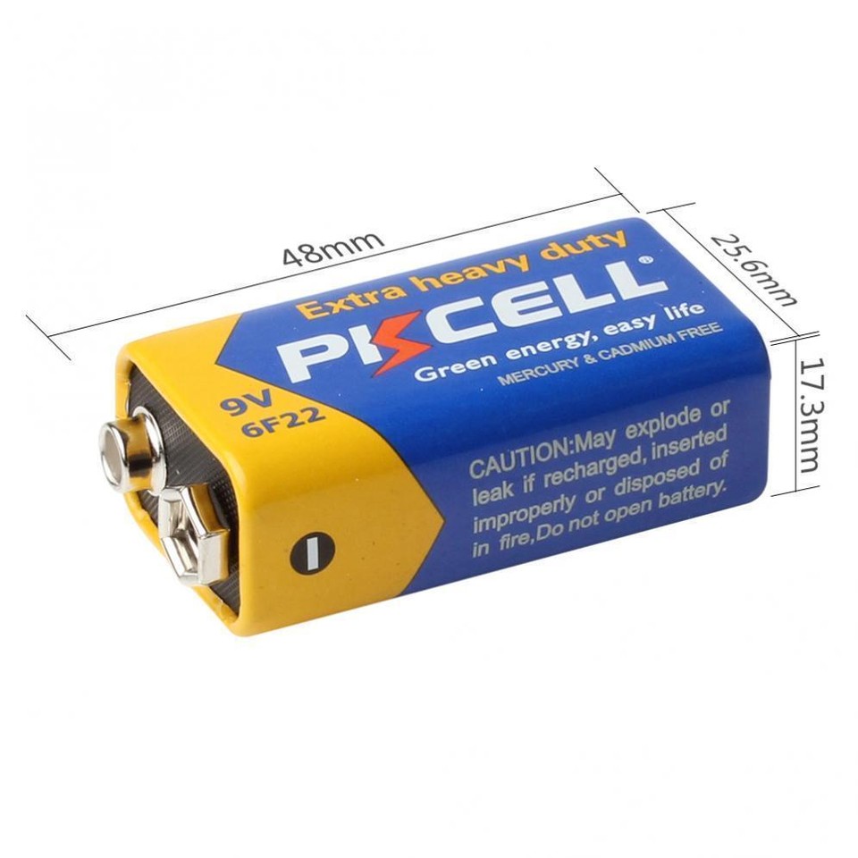 10x 9Volt Batteries Heavy Duty 6F22 EN22 PP3 1604AC Zinc-Carbon for ...