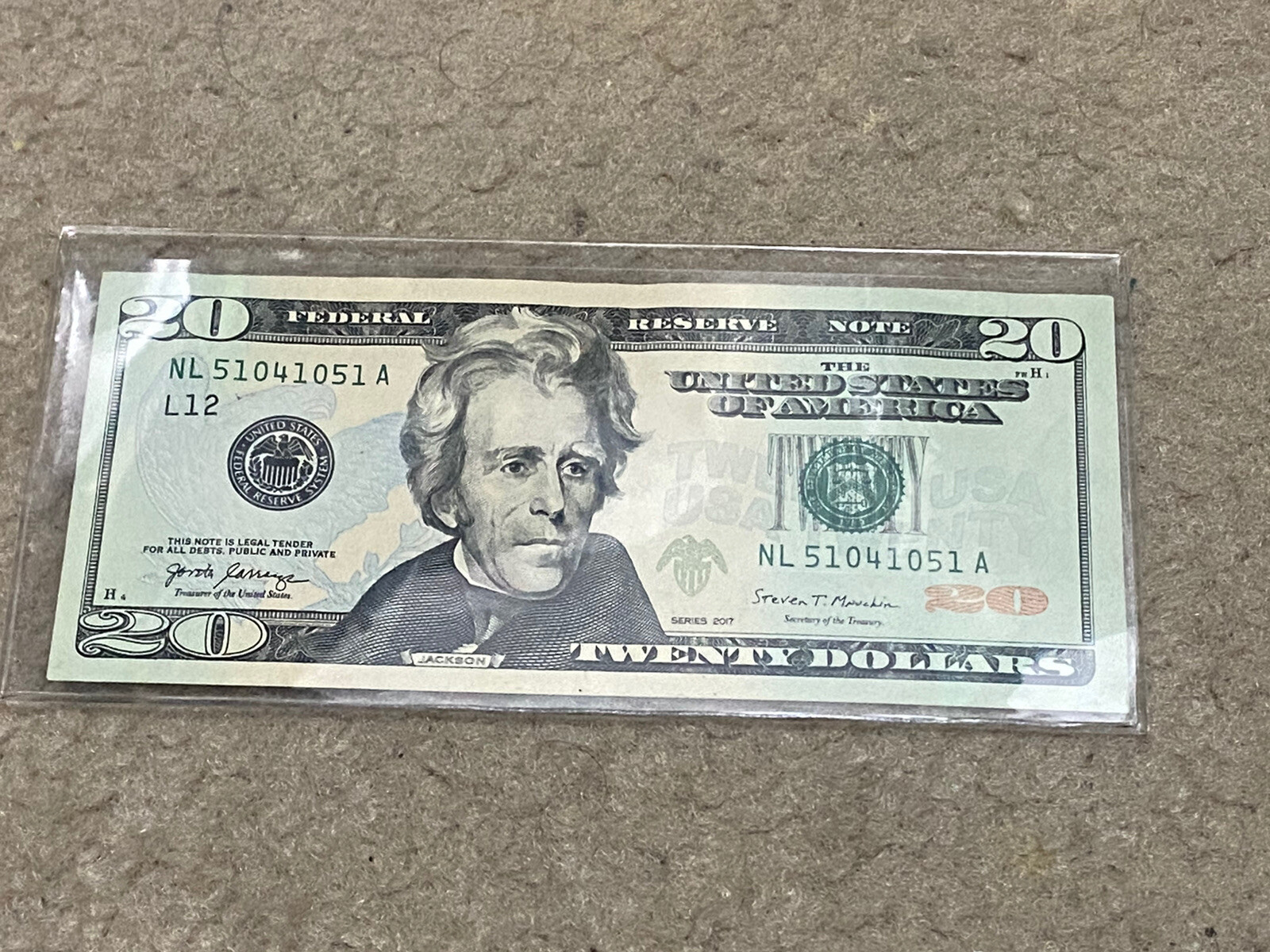 🔥🔥Fancy Serial Number $20 Dollar Bill 2017 51041051 One Triple and 2 ...