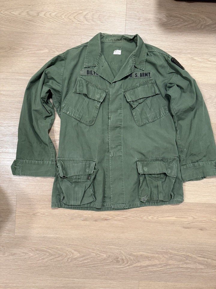 Vintage US Army Vietnam Jungle Fatigue Jacket Mens Medium Reg OG-107 ...
