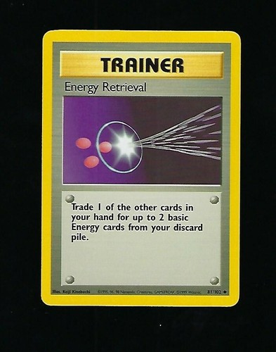 Energy Retrieval - Pokemon Card Unlimited Edition Rare Non Holo 1999 ...