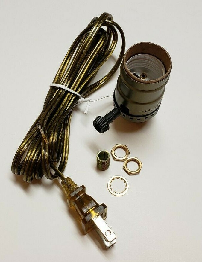 Vintage Table Lamp Rewiring Kit Antique Brass 3-Way Socket, Antique ...