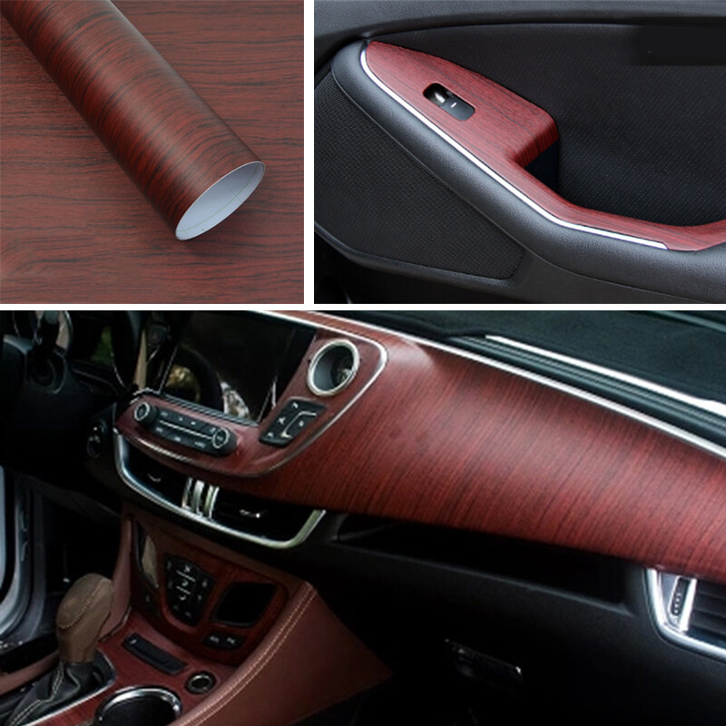 Car Universal Interior DIY Wood Textured Grain Vinyl Wrap Sticker Decal ...