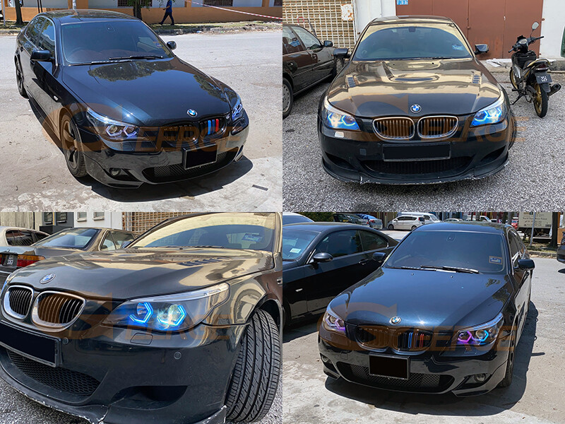 For BMW E60 E61 Concept M4 Iconic Style Dynamic RGB LED Angel Eyes Halo ...