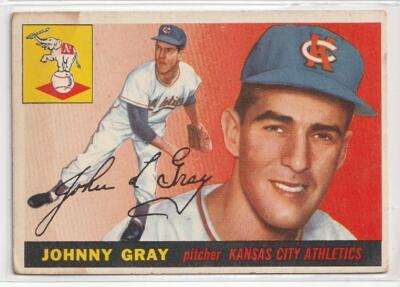 Johnny Gray RC 1955 Topps #101 Good (White Back) Athletics - Aliz | eBay
