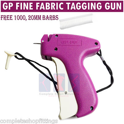 GP fine Fabric Tagging Gun System 1000 Barbs Kimble Tag Label for ...