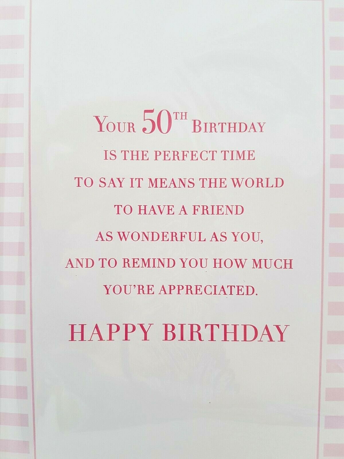50th FRIEND BIRTHDAY CARD ~ AGE 50 MODERN DESIGN QUALITY CARD & NICE ...