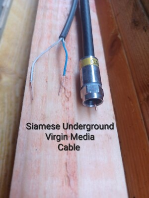 25 Metre Siamese Underground Cable Virgin Media RG6 TRI-SHIELD Black ...