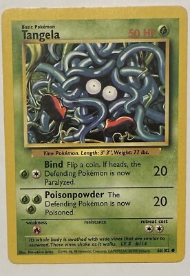 Pokémon TCG Tangela Base Set 66/102 Regular Unlimited Common | eBay
