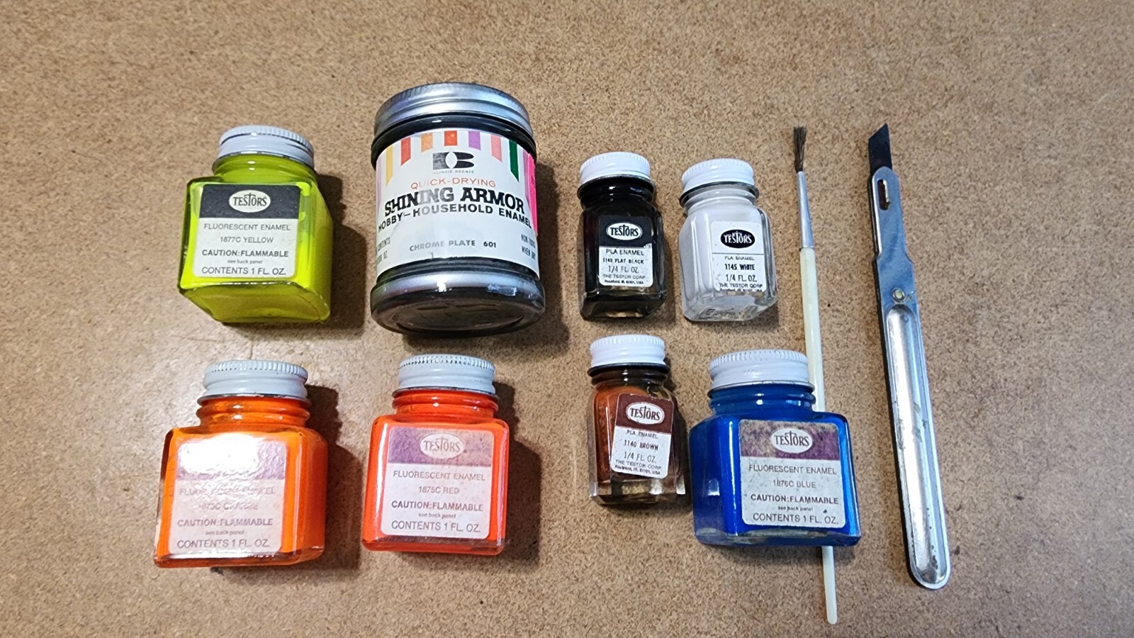 Testors Paints and Enamels w/Brushes (8 bottles) | eBay