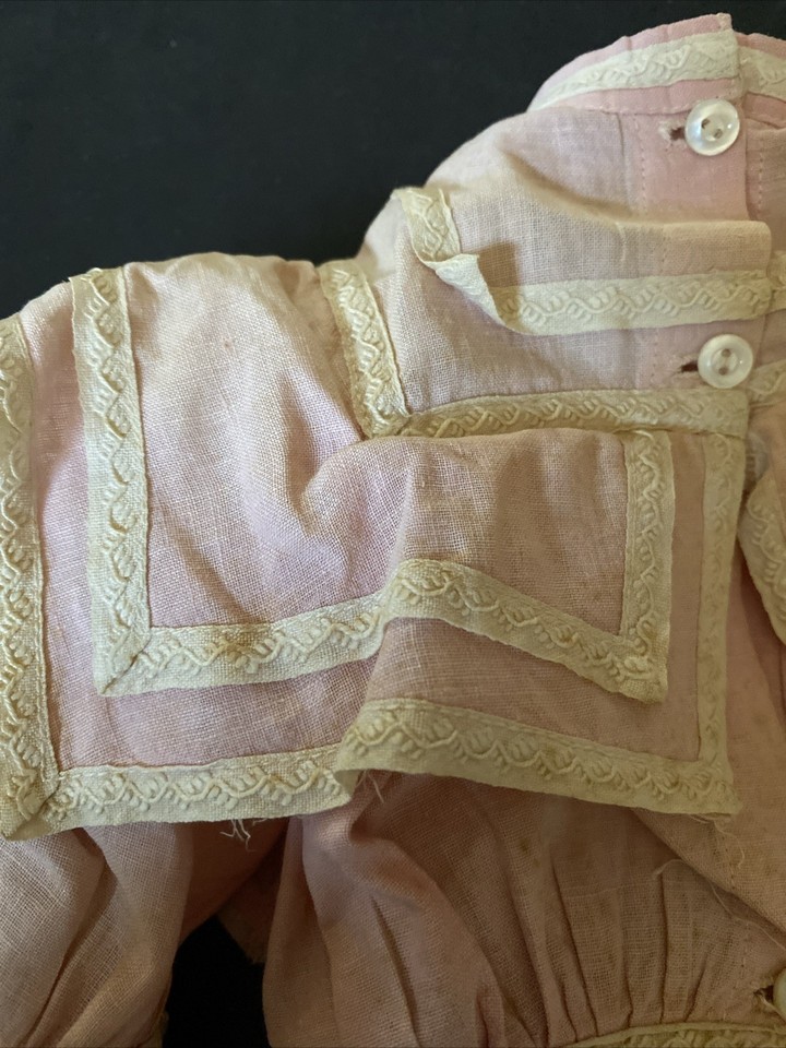 BEAUTIFUL French German ANTIQUE BISQUE DOLL Dress for Jumeau Steiner ...