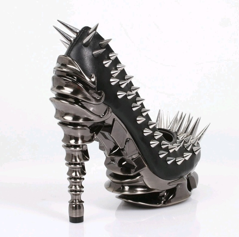 Hades ZETTA Spiked Black Pumps Short & Long Spikes High Molded Heels ...